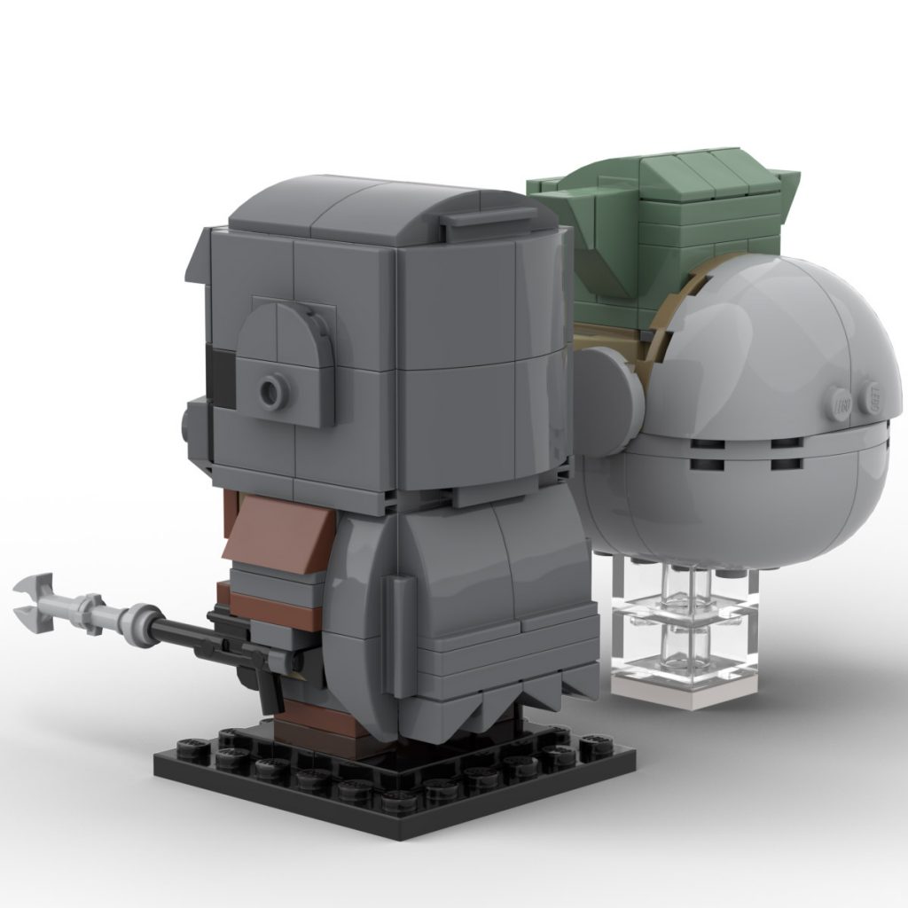 Lego Star Wars Mandalorian and Baby Yoda MOC Custom Brickheadz